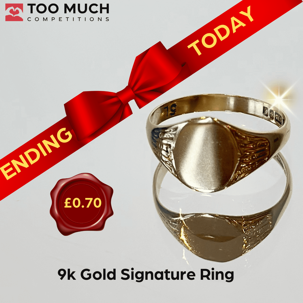 AUTODRAW#1 Gold Signature Ring 9 carat Jewellery - TOO MUCH Competitions